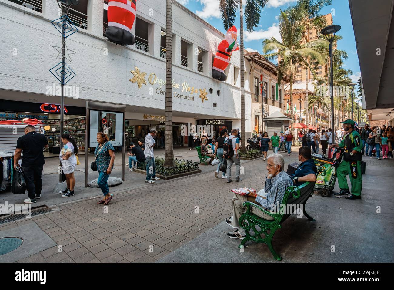Medellin, Colombia - December 9, 2023: Street view capturing the ...