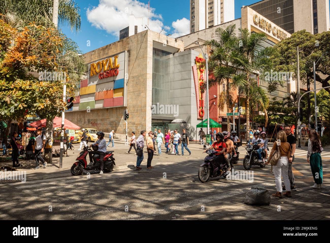 Medellin, Colombia - December 9, 2023: Street view capturing the ...