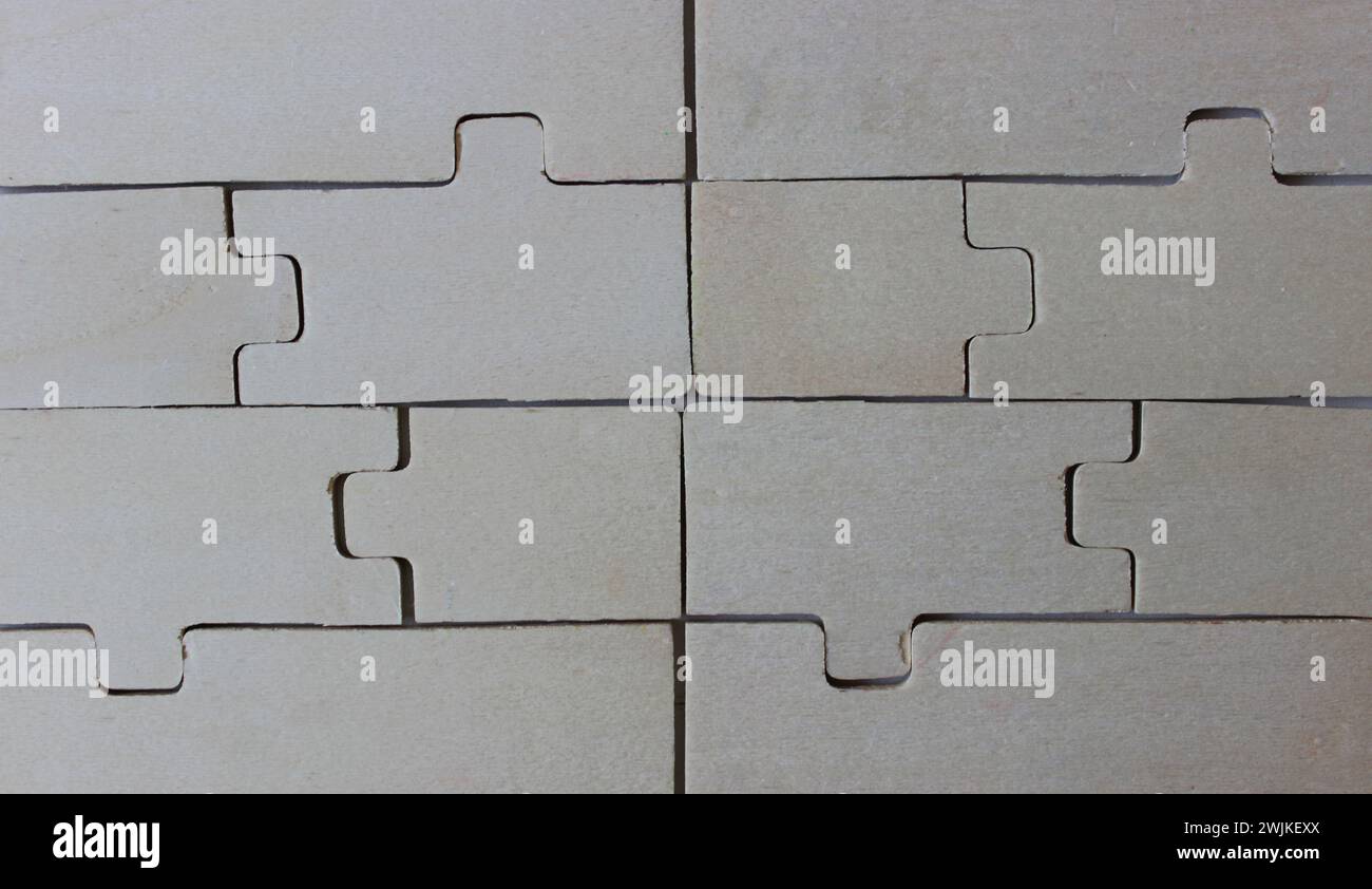 Pattern of assembled wooden puzzles detailed stock photo Stock Photo ...