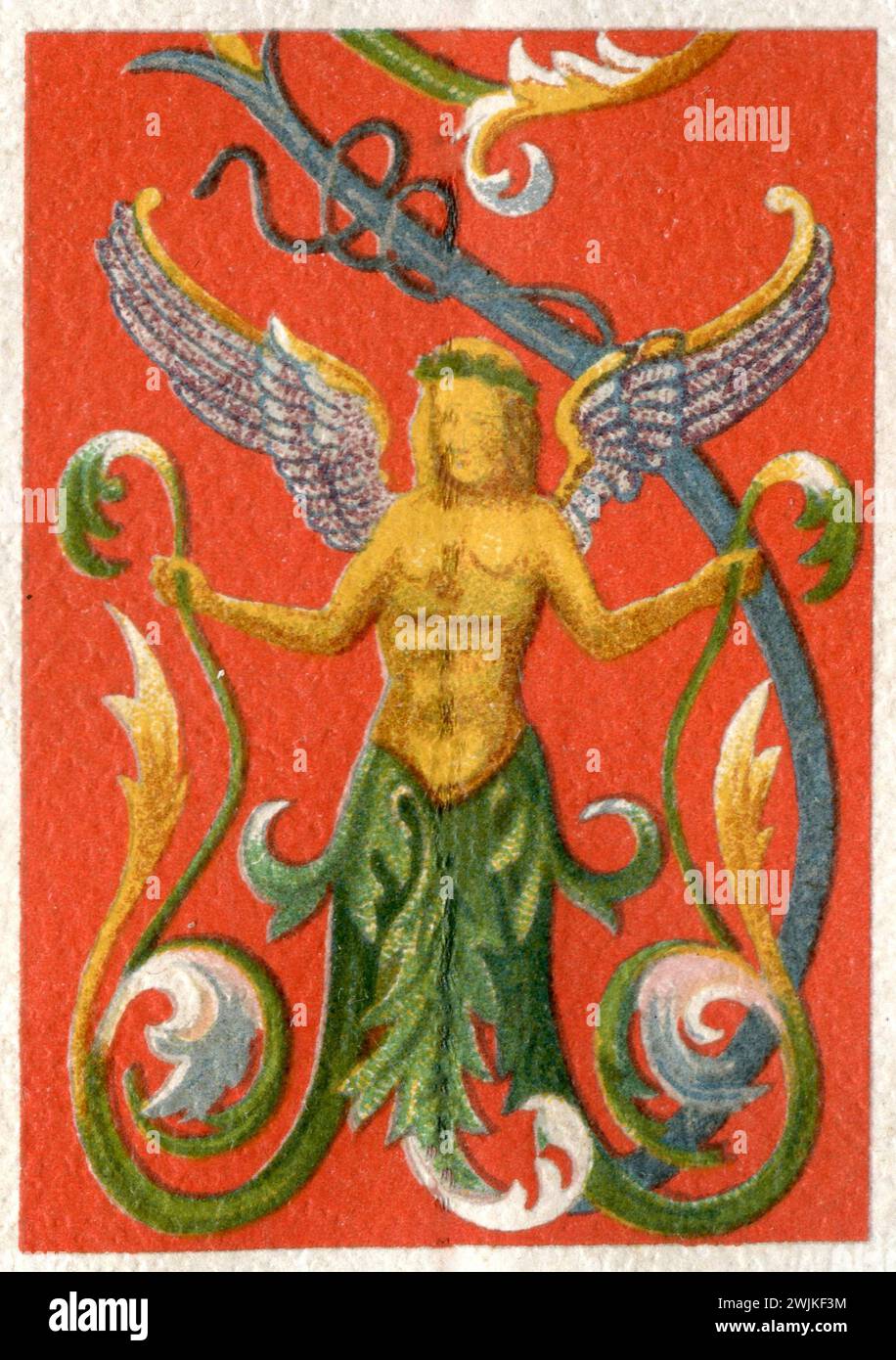 Painted relief from Pompeii , (encyclopedia, 1888), Bemaltes Relief aus ...