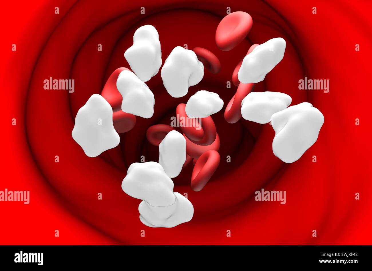 High level of Glucose in the blood - section view 3d illustration Stock ...