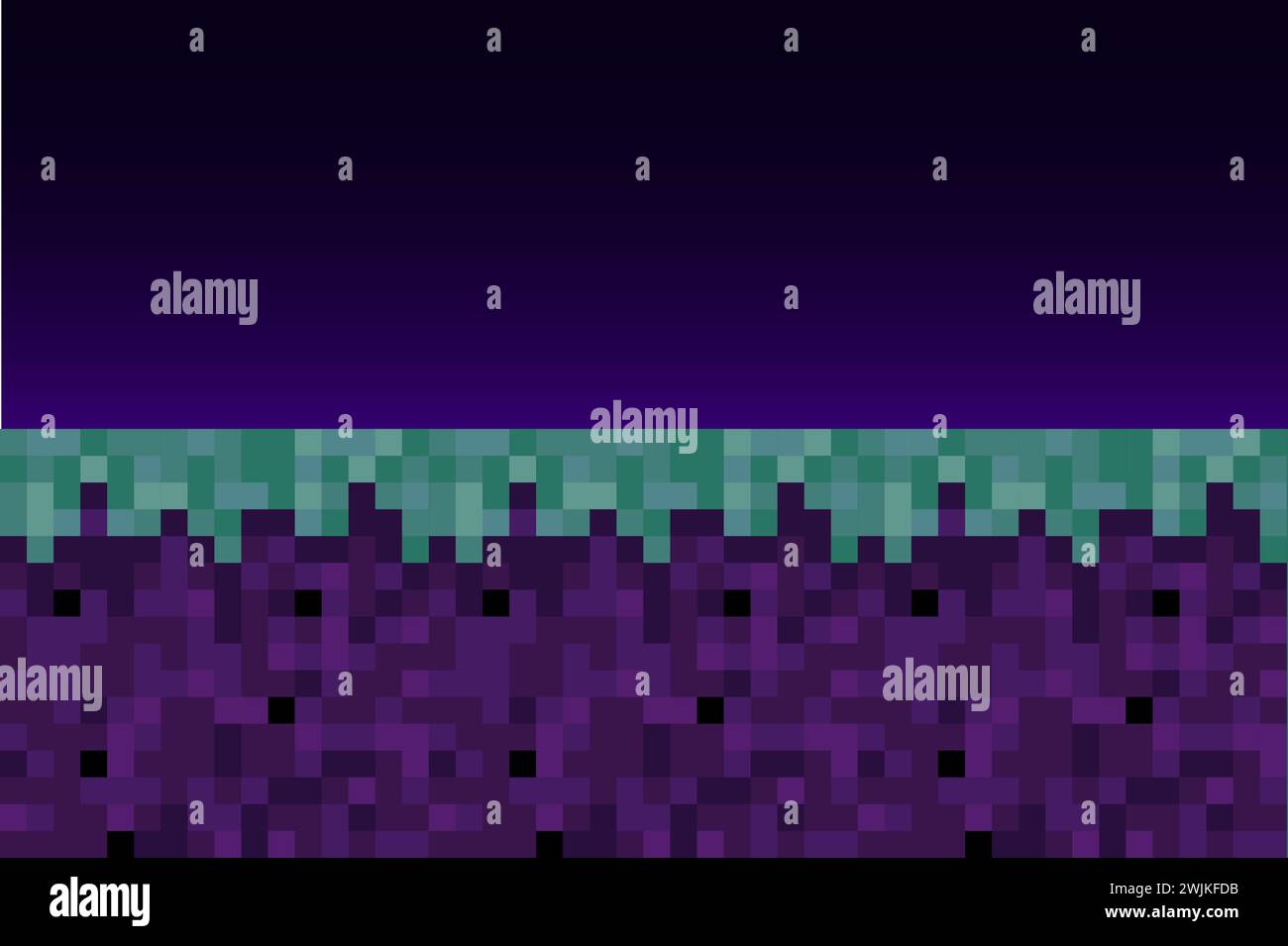 Pixel style night land mine background. Concept of game craft ground ...