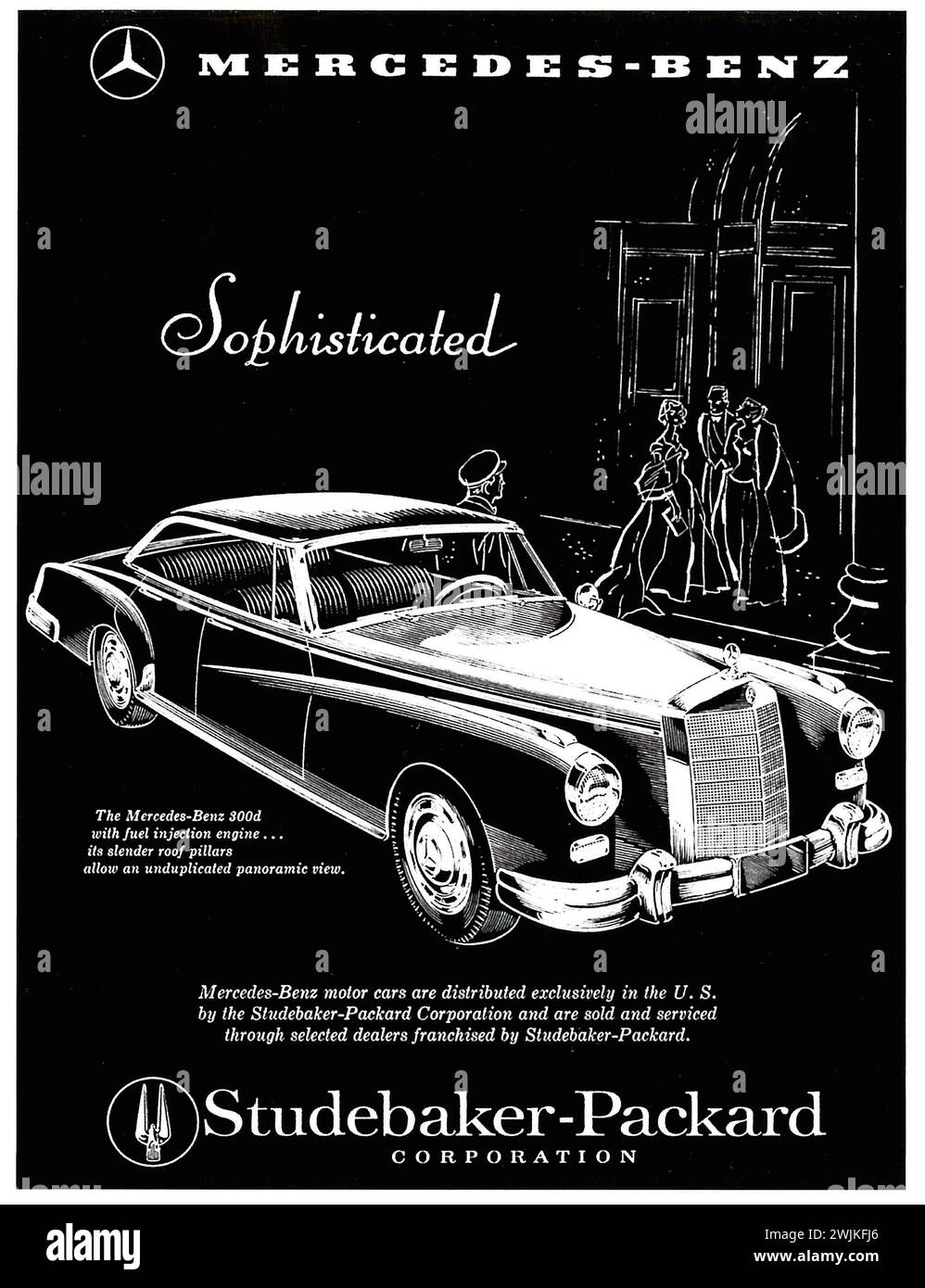 1958 Mercedes-Benz 300d print ad. "Mercedes-Benz distributed in the USA ...