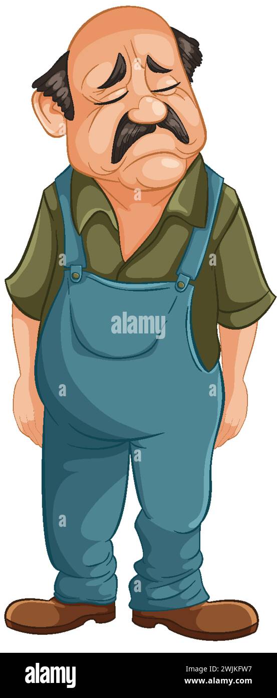 Cartoon of a sad, elderly man standing alone Stock Vector Image & Art ...
