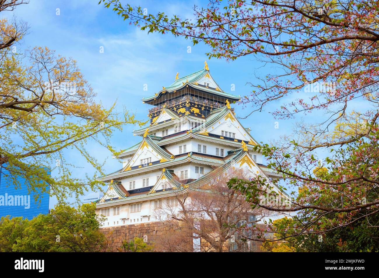 Osaka, Japan - April 4 2023: Osaka Castle dates back to 1583, it's one ...