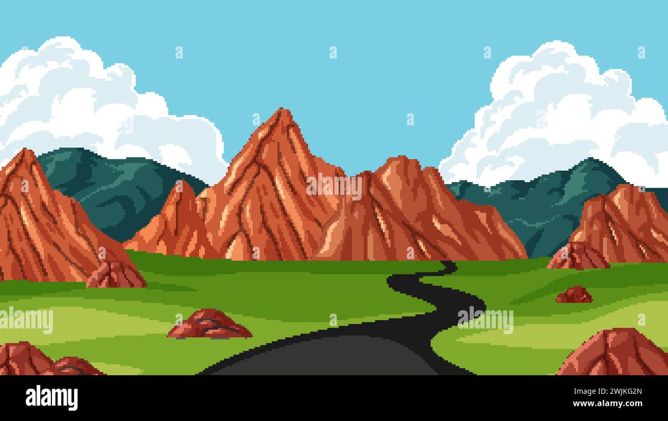Scenic mountain road clouds Stock Vector Images - Alamy