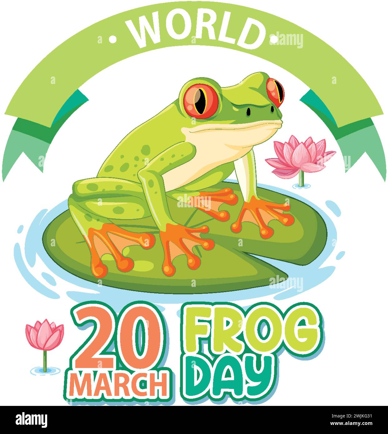 Colorful vector graphic for World Frog Day event Stock Vector Image ...