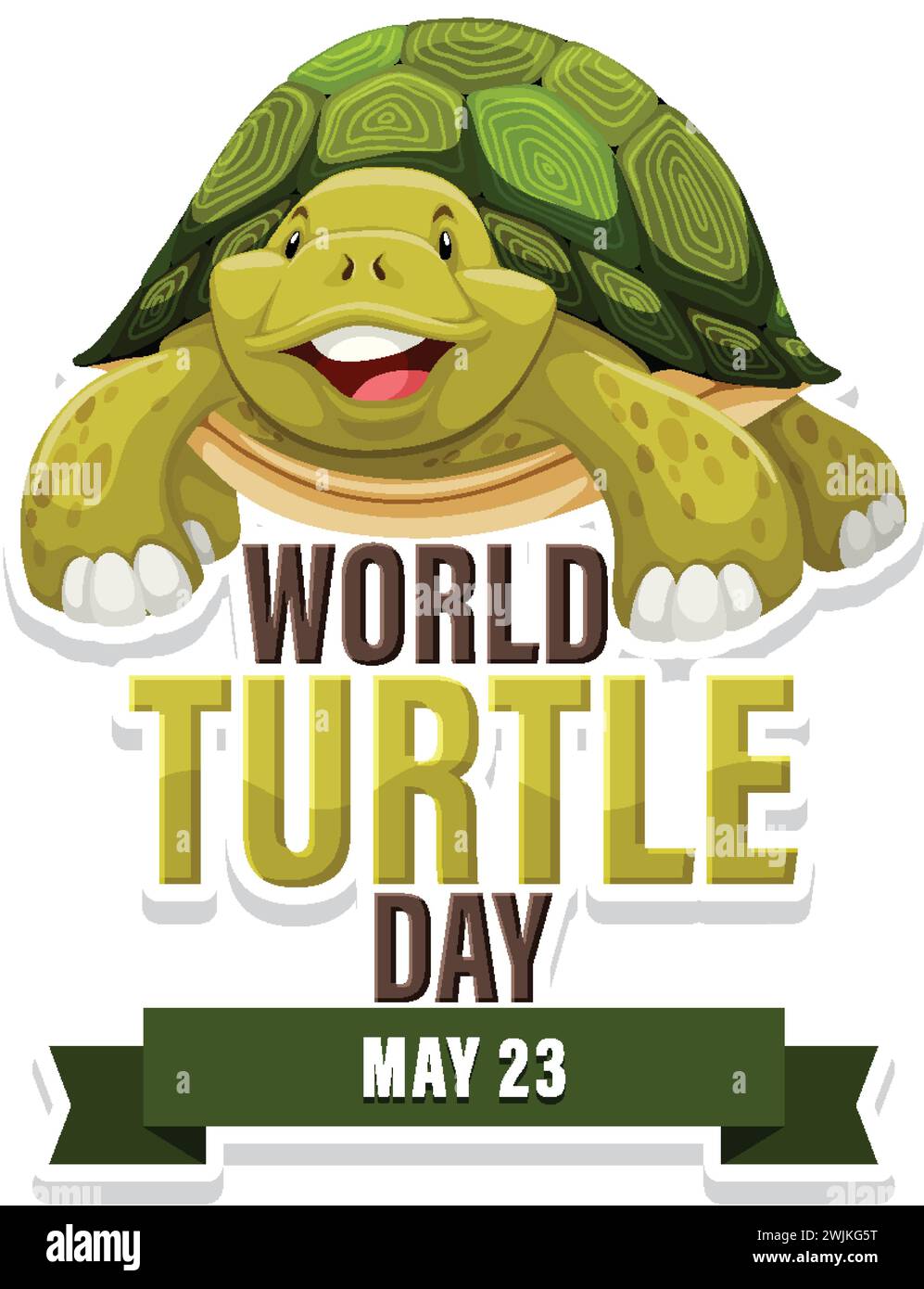 Happy turtle cartoon celebrating World Turtle Day Stock Vector Image ...