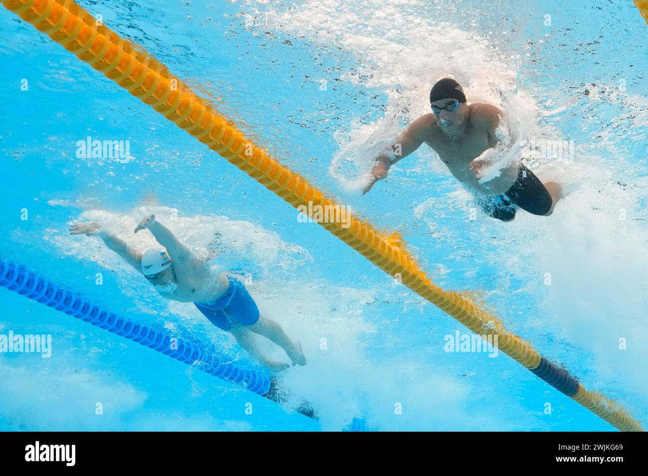 Denys Kesil of Ukraine, left, and David Arias Gonzalez of Colombia ...