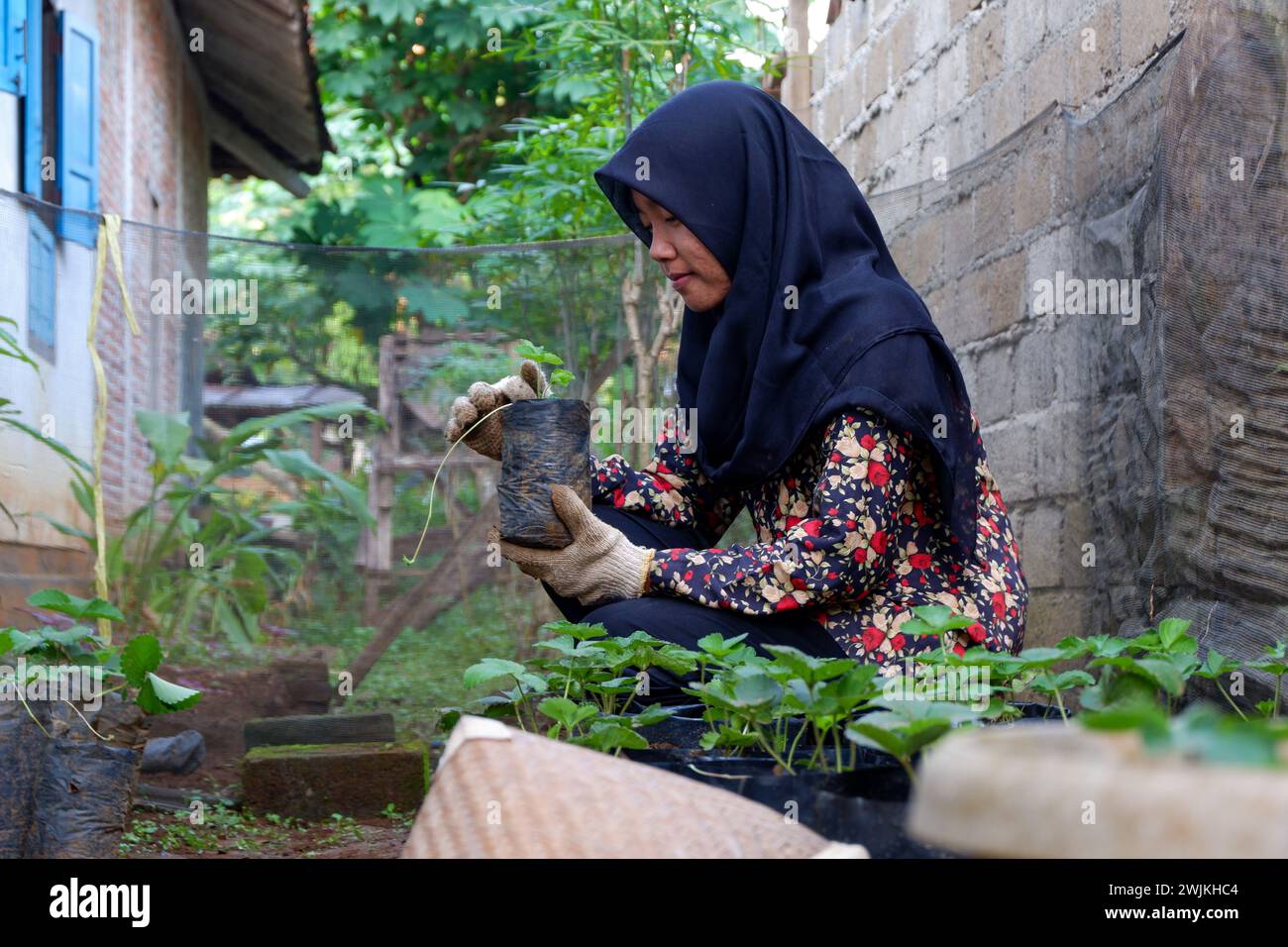 December 18, 2019, photo of a woman dressed in a typical Indonesian ...