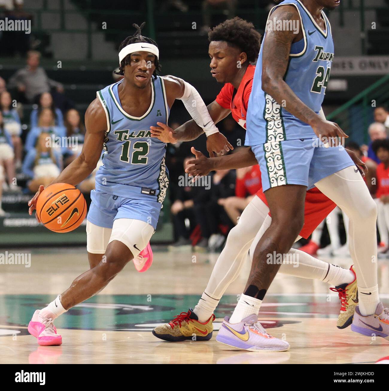 New Orleans, USA. 15th Feb, 2024. Tulane Green Wave guard Kolby King ...
