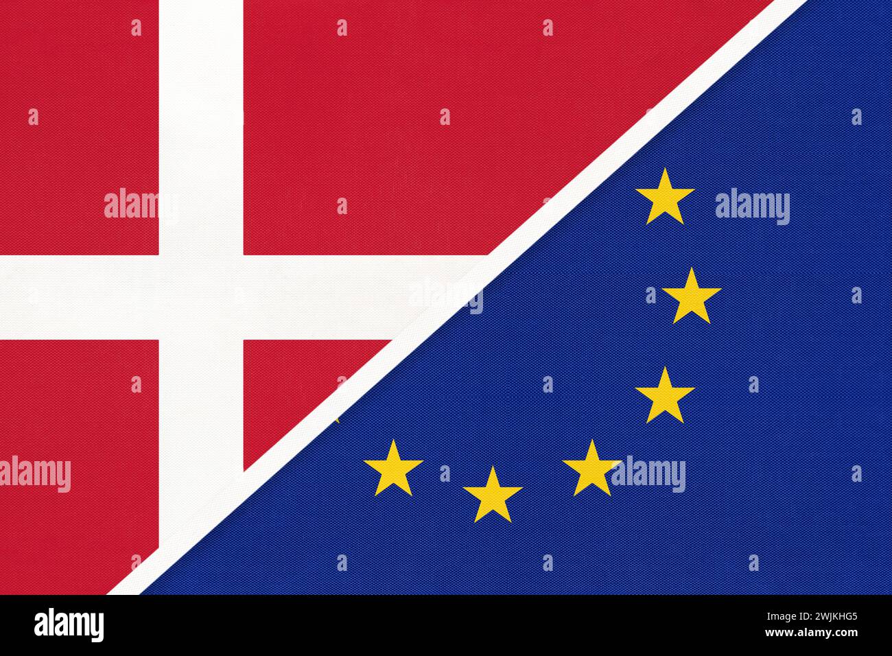 Denmark and European Union, symbol of country. Danish vs EU national ...