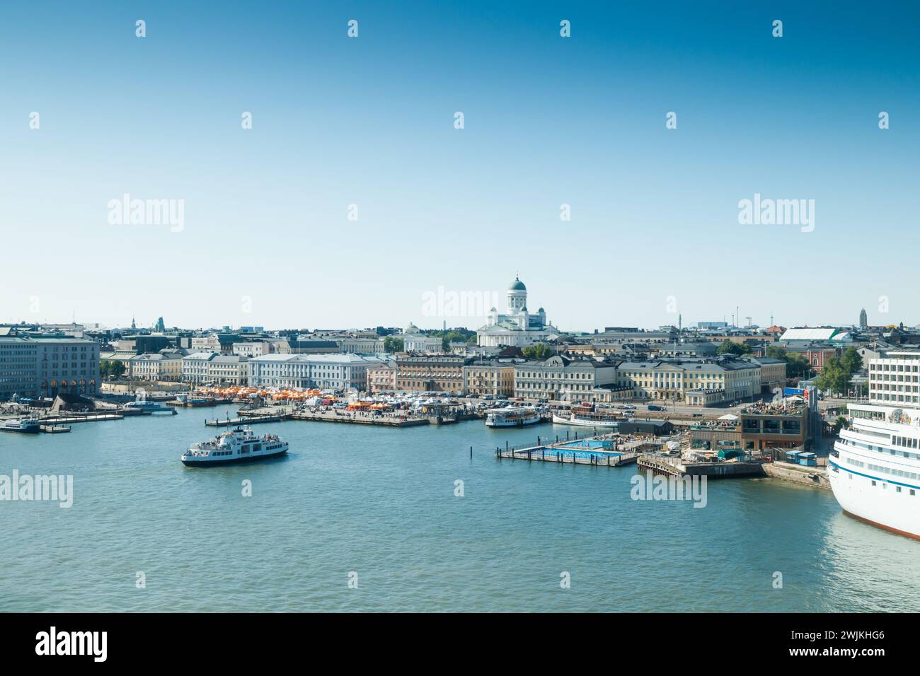 Helsinki, Finland - 12 June 2023: panorama of the Market Square ...