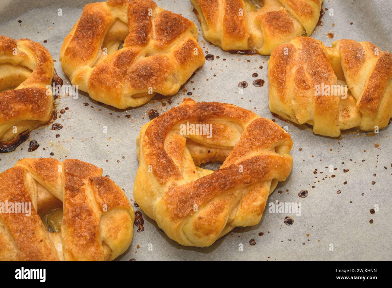 Homemade Puff Pastry Donuts With Apples Stock Photo - Alamy