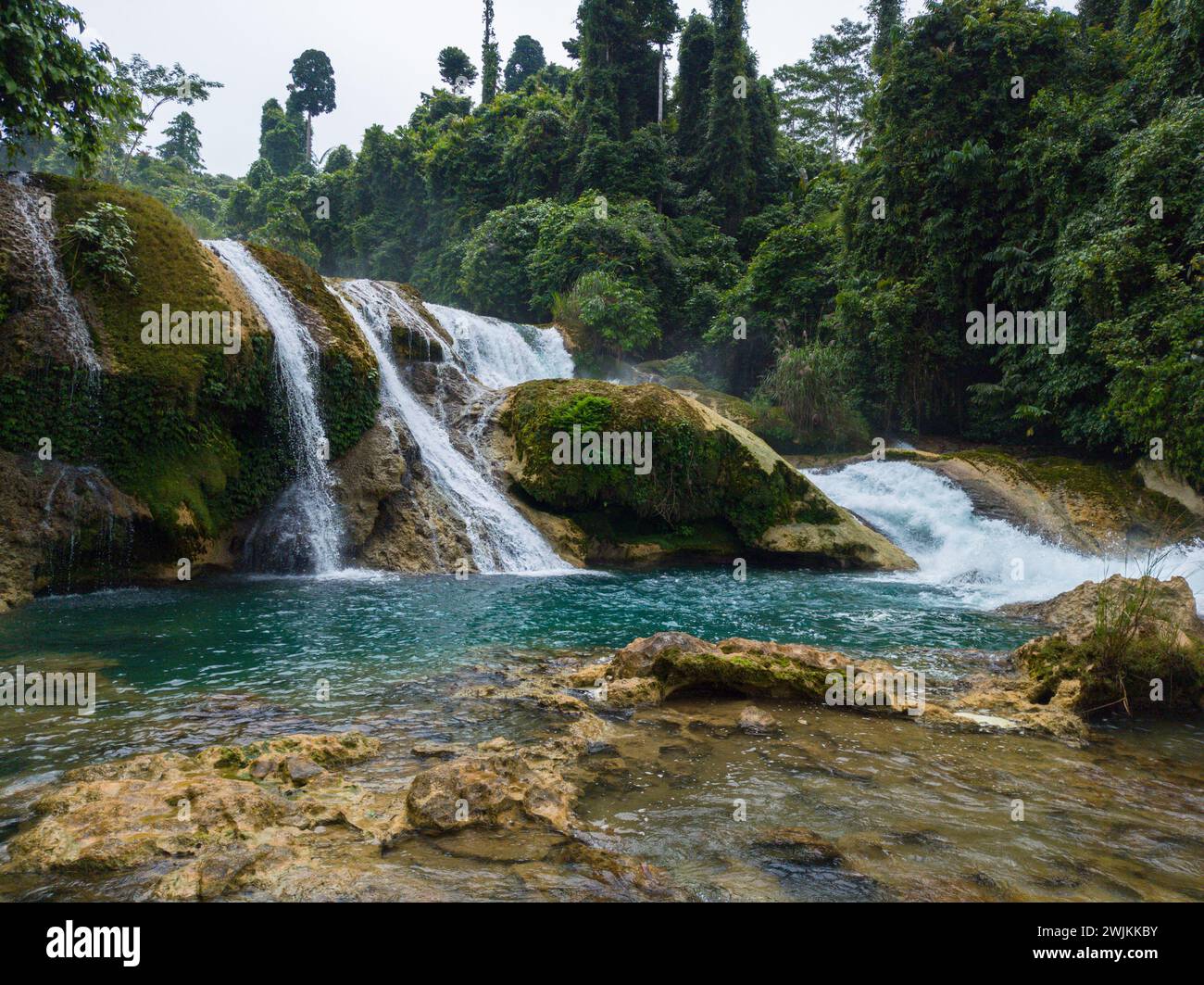 Water streaming of Aliwagwag Falls. Mindanao, Philippines Stock Photo ...