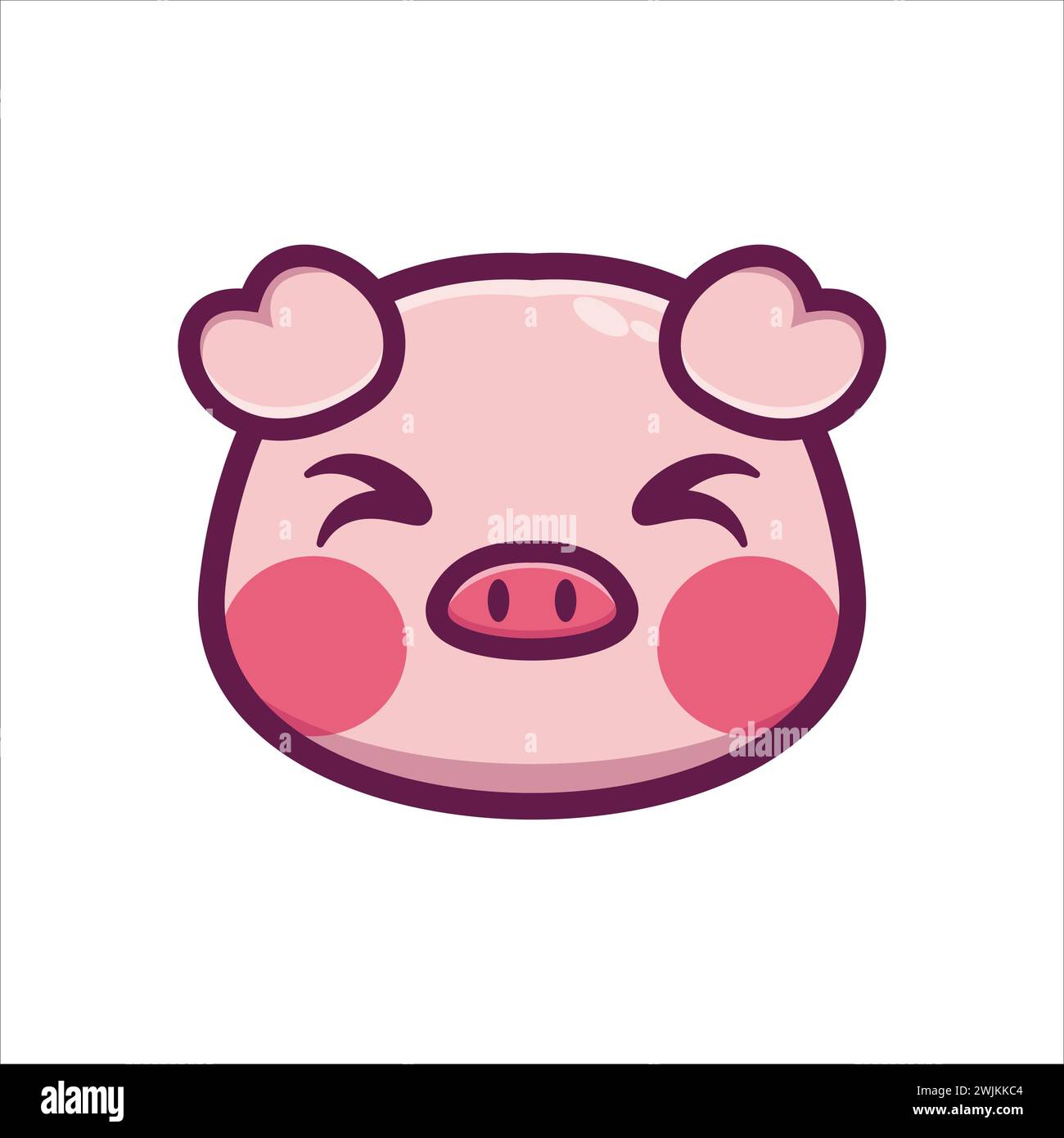 art illustration design concept mascot symbol icon head animal of pig ...