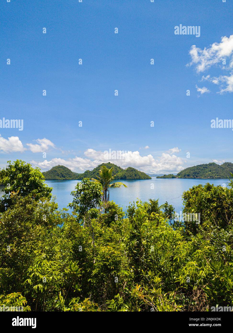 View of the sea from Bangkay Island. Surigao del Norte, Philippines ...