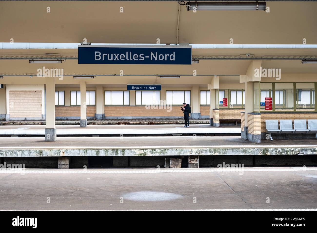 Brussels North, Belgium, January 10, 2024 - Sign of the Brussels North ...