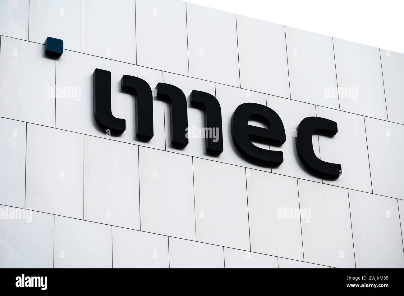 Leuven, Flemish Brabant, Belgium, February 10, 2024 - Sign of the Imec ...