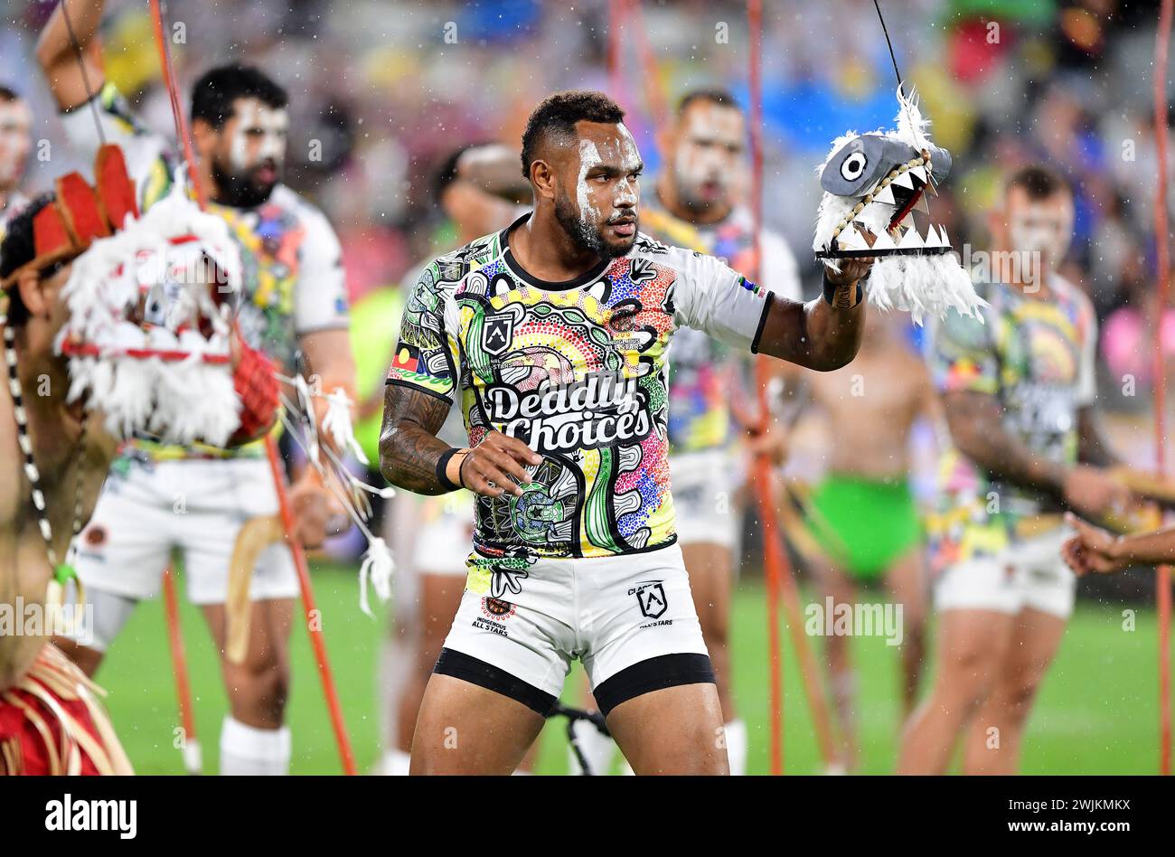 Townsville, Australia. 16th Feb, 2024. Indigenous All Stars player ...