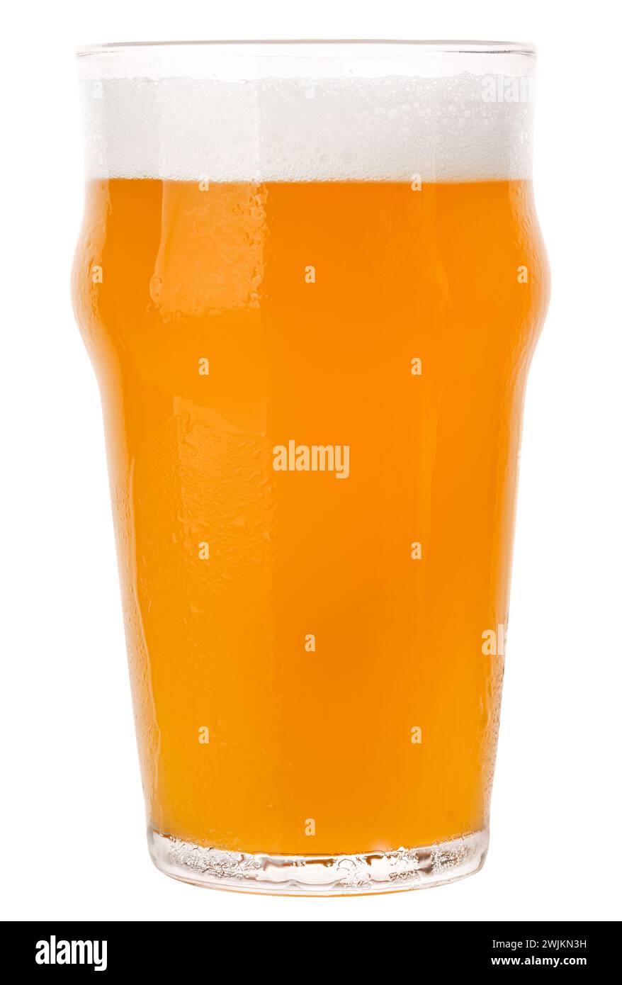 Nonic pint glass of chilled New England IPA (NEIPA) pale ale beer ...