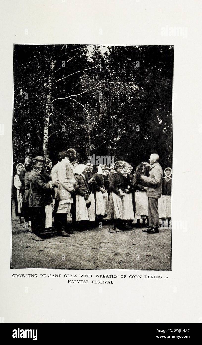 Crowning Peasant Girls with Wreaths of Com during a Harvest Festival ...