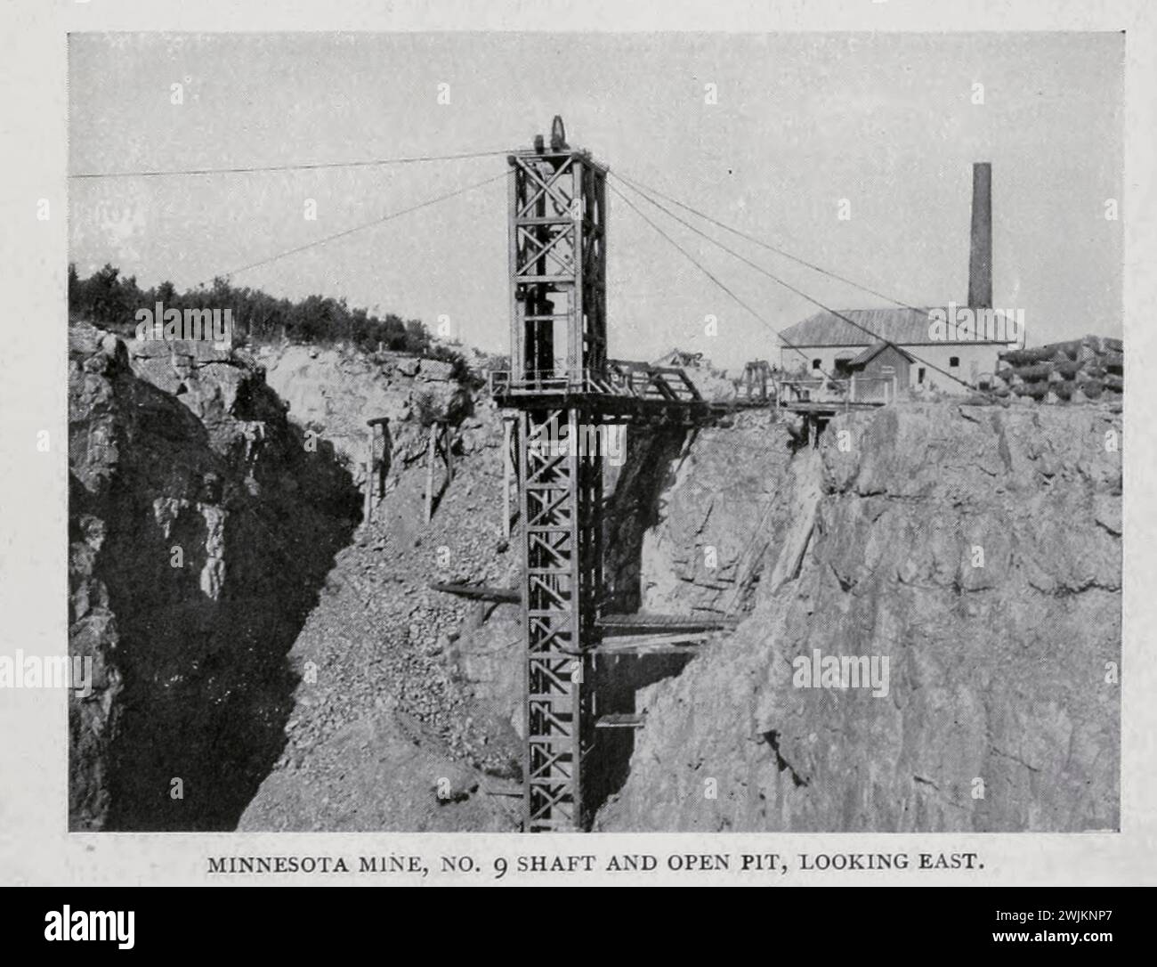 Minnesota mine No. 9 open pit and shaft from the Article CHARACTERISTIC ...