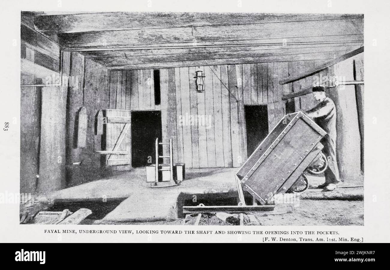 Fayal Mine, Underground view the shaft and showing the openings into ...