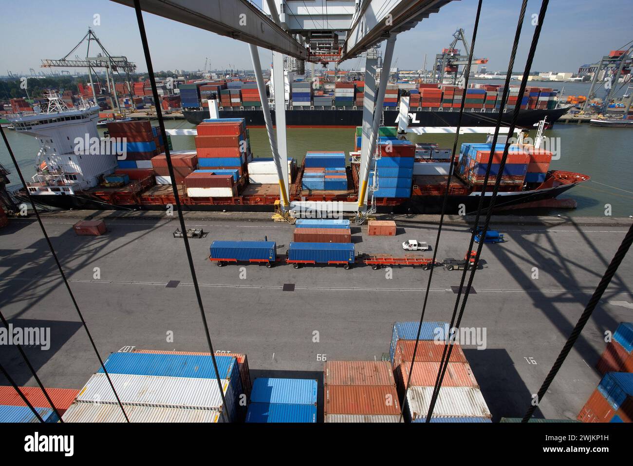 Large Cargo port in Rotterdam Stock Photo - Alamy