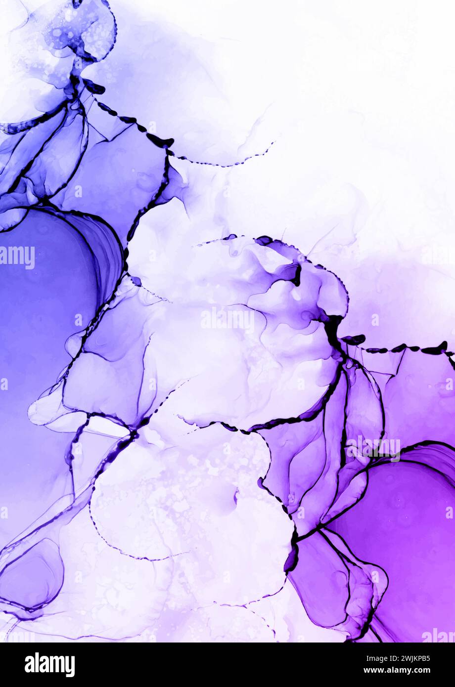 Elegant hand painted purple alcohol ink background design Stock Vector ...