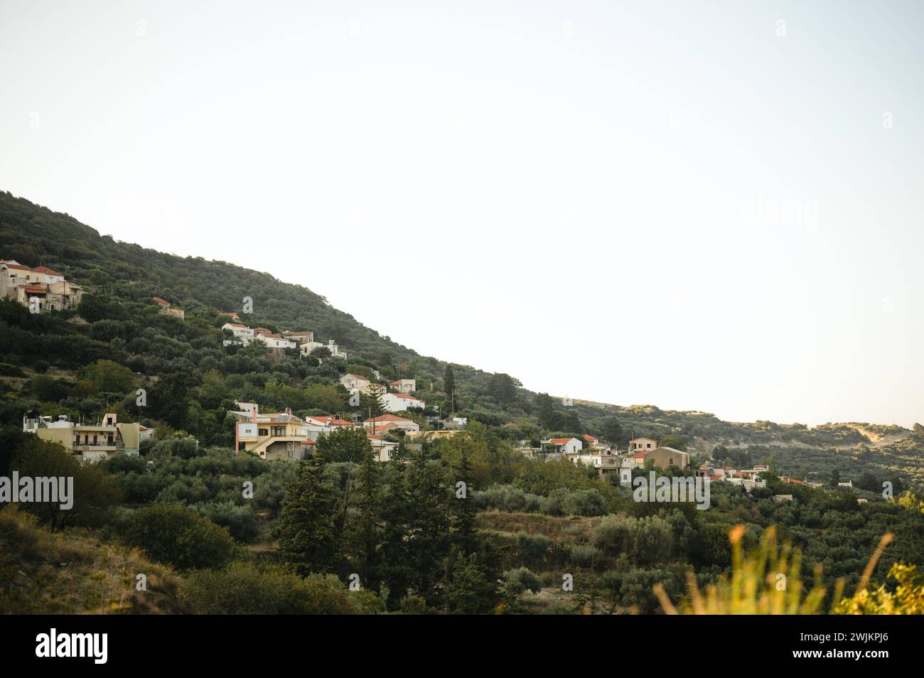 Towns and villages along a hillside in Crete, Greece Stock Photo - Alamy