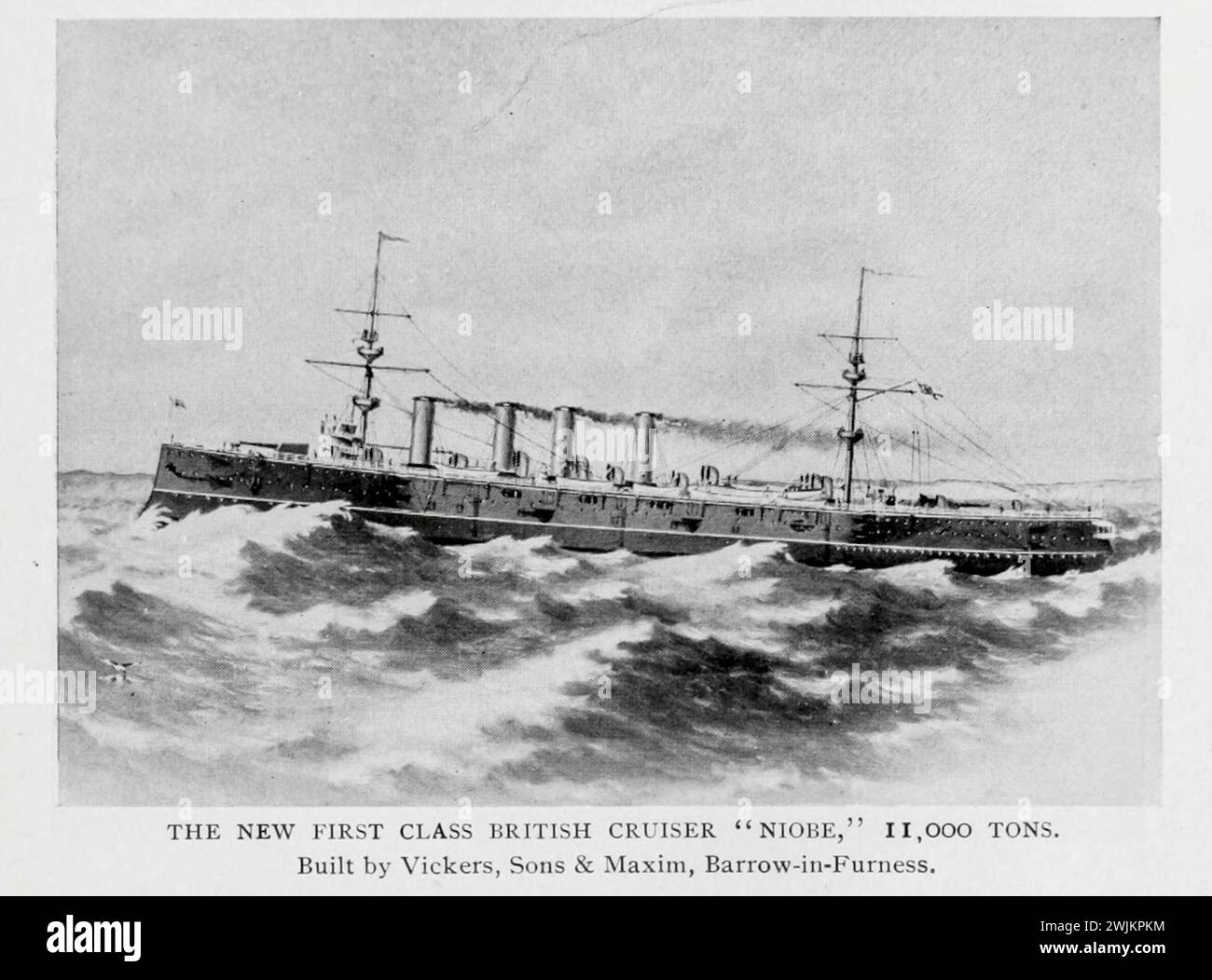 THE NEW FIRST CLASS BRITISH CRUISER NIOBE, 11,000 TONS. Built by ...