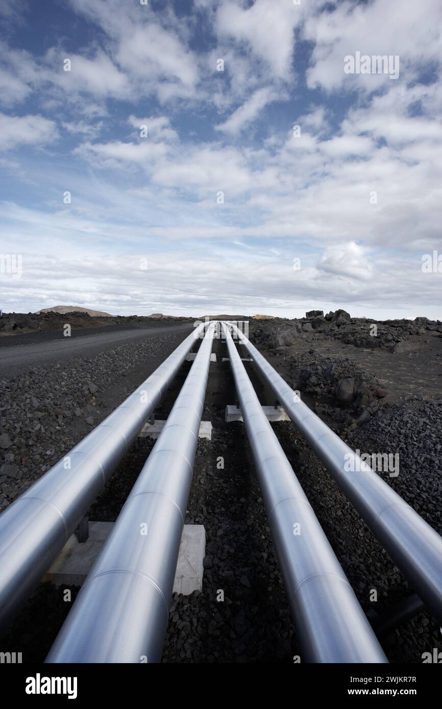 Geothermal Pipeline in Reykjanes, Iceland Stock Photo - Alamy
