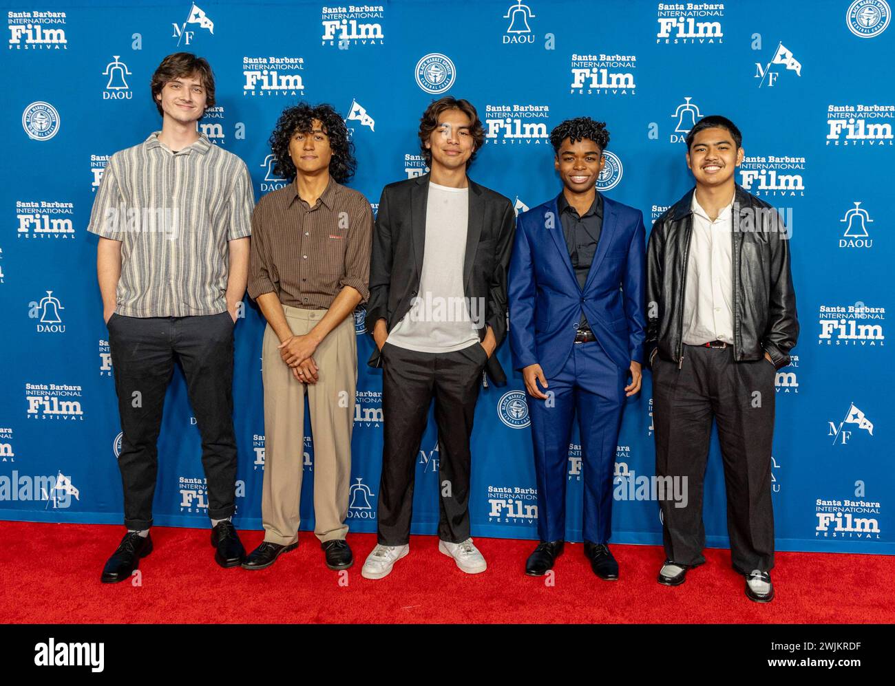Red carpet arrivals: (l-r) Trevor Hilton, Logan Asperin, Nigel Suarez ...