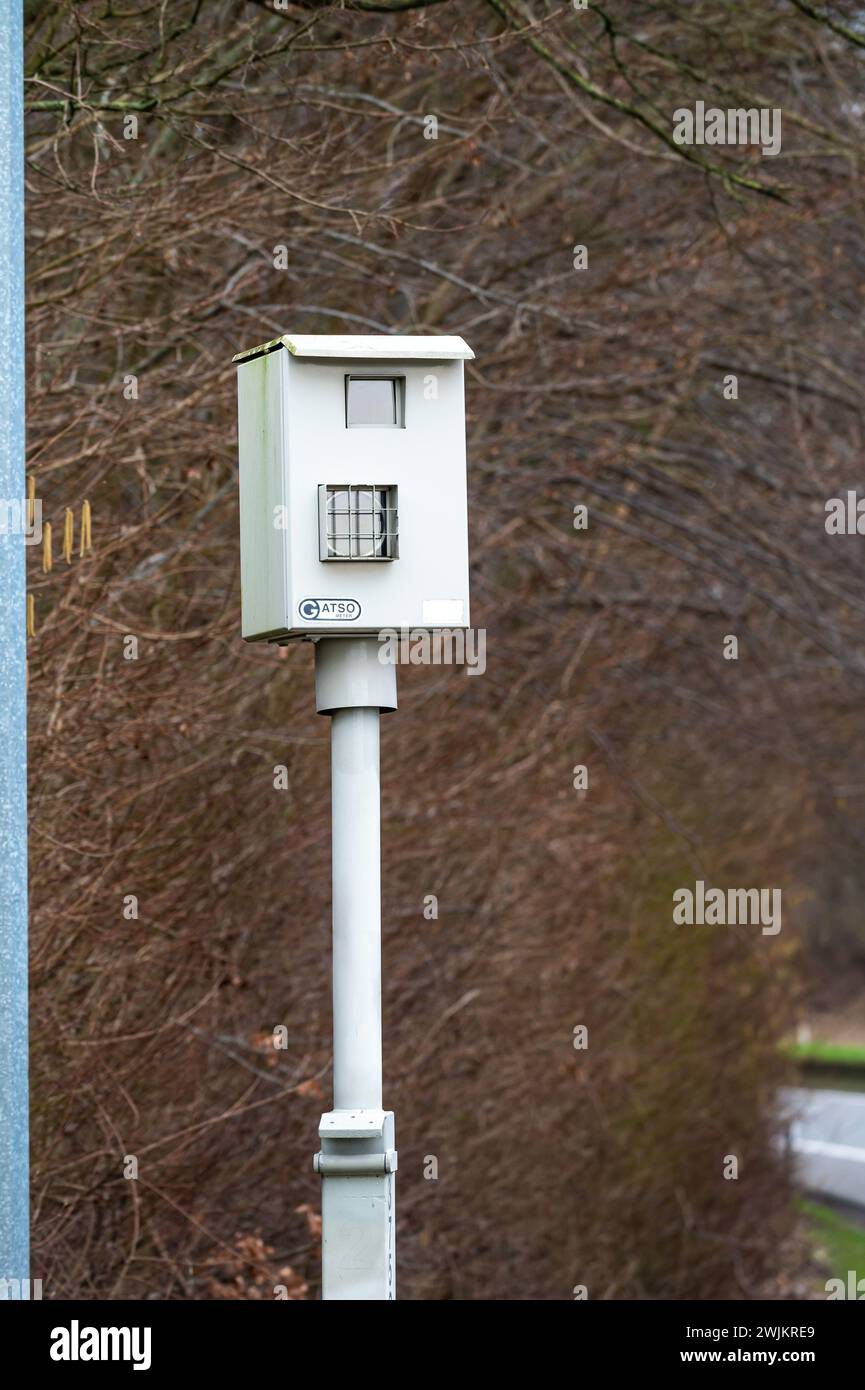 Egenhoven, Flemish Brabant, Belgium, February 10, 2024 - Radar speed ...