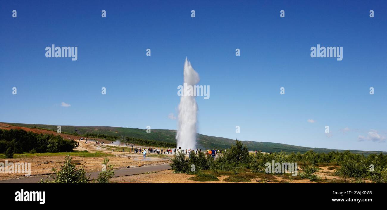 Geysir in geothermal area in Iceland Stock Photo - Alamy