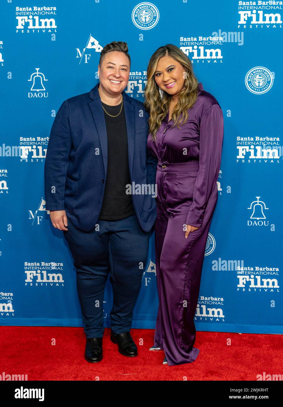 Santa Barbara, USA. 15th Feb, 2024. Red carpet arrivals: (l-r) Vicky ...