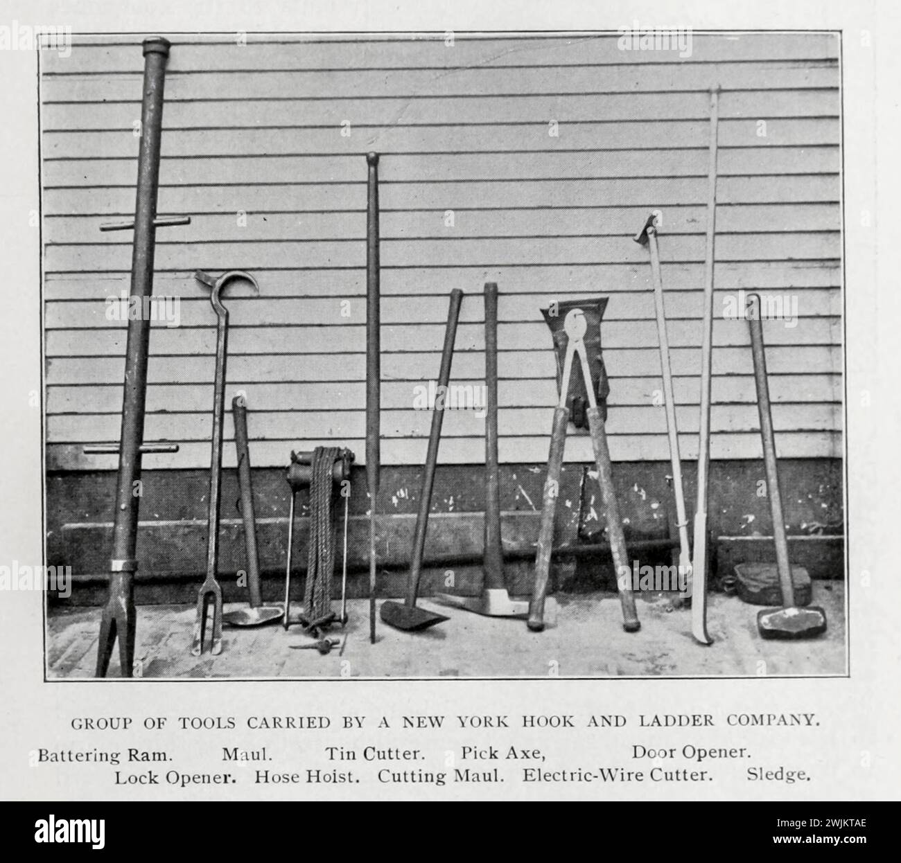 GROUP OF TOOLS CARRIED BY A NEW YORK HOOK AND LADDER COMPANY, Battering ...