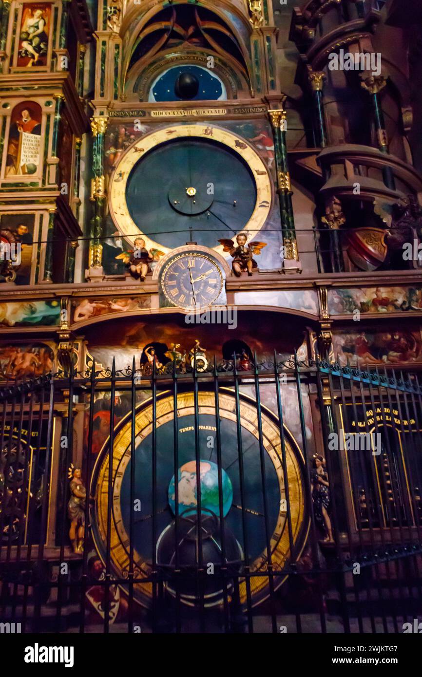 Astronomical clock in the Cathedral of Our Lady of Strasbourg in ...