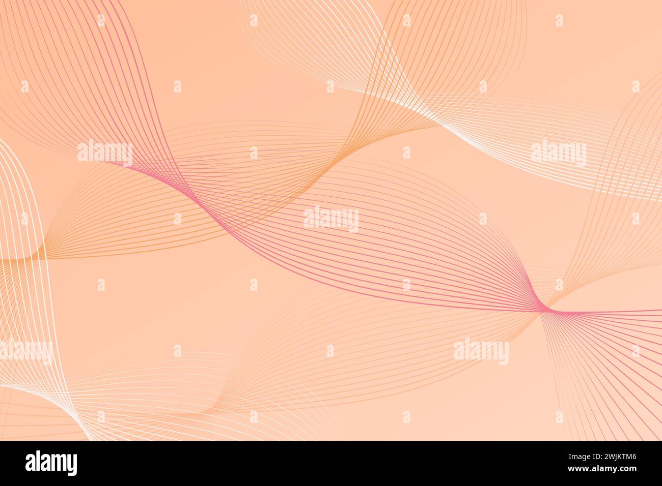 Abstract Pink Background With Wavy Lines Creating An Intriguing Visual Effect Stock Vector