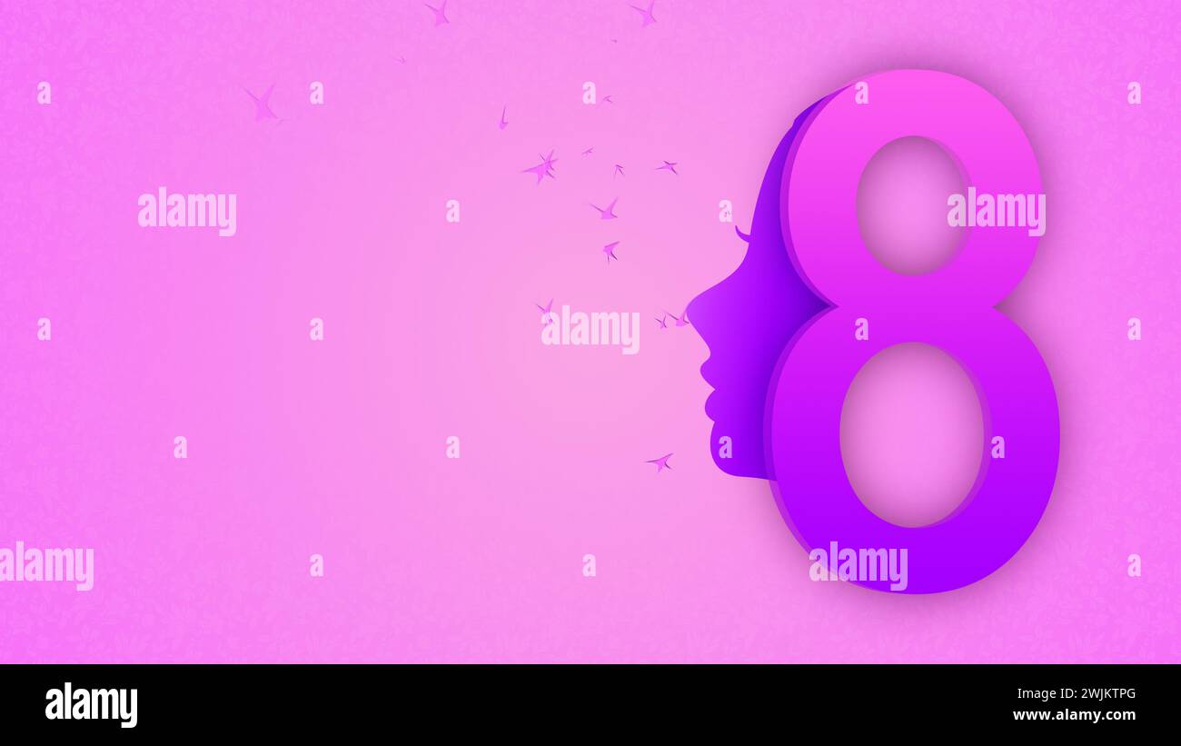 Womans day animation with flying birds, 8th March Stock Photo - Alamy