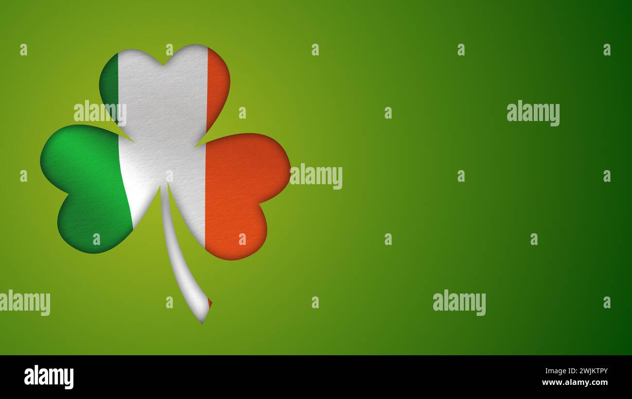 St. Patrick's day Irish flag waving inside Shamrock Stock Photo - Alamy