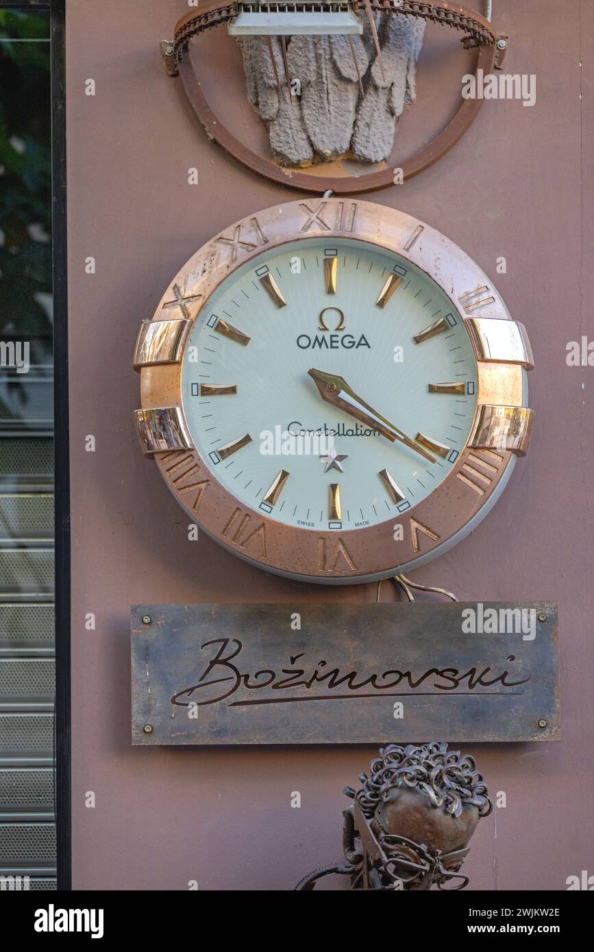 Skopje, North Macedonia - October 23, 2023: Public Clock Omega ...