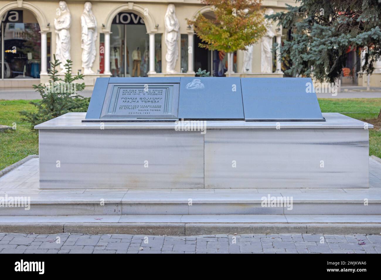 Skopje, North Macedonia - October 23, 2023: Memorial Stone Plaque at ...