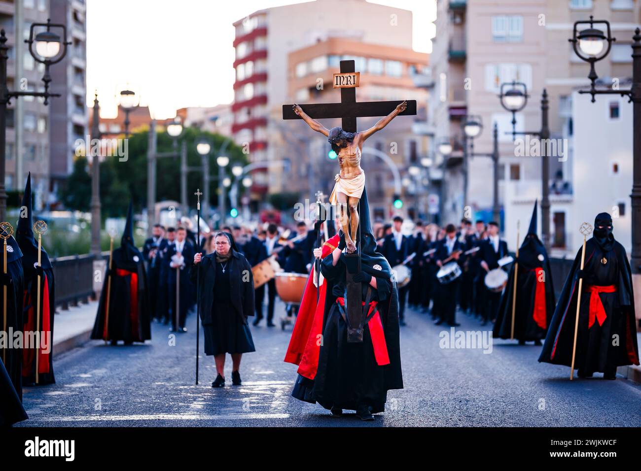 Christ of faith in procession Stock Photo - Alamy