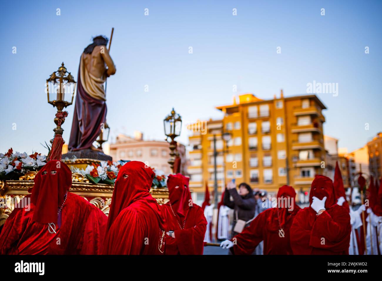 Calvary procession crossing the bridge Stock Photo - Alamy
