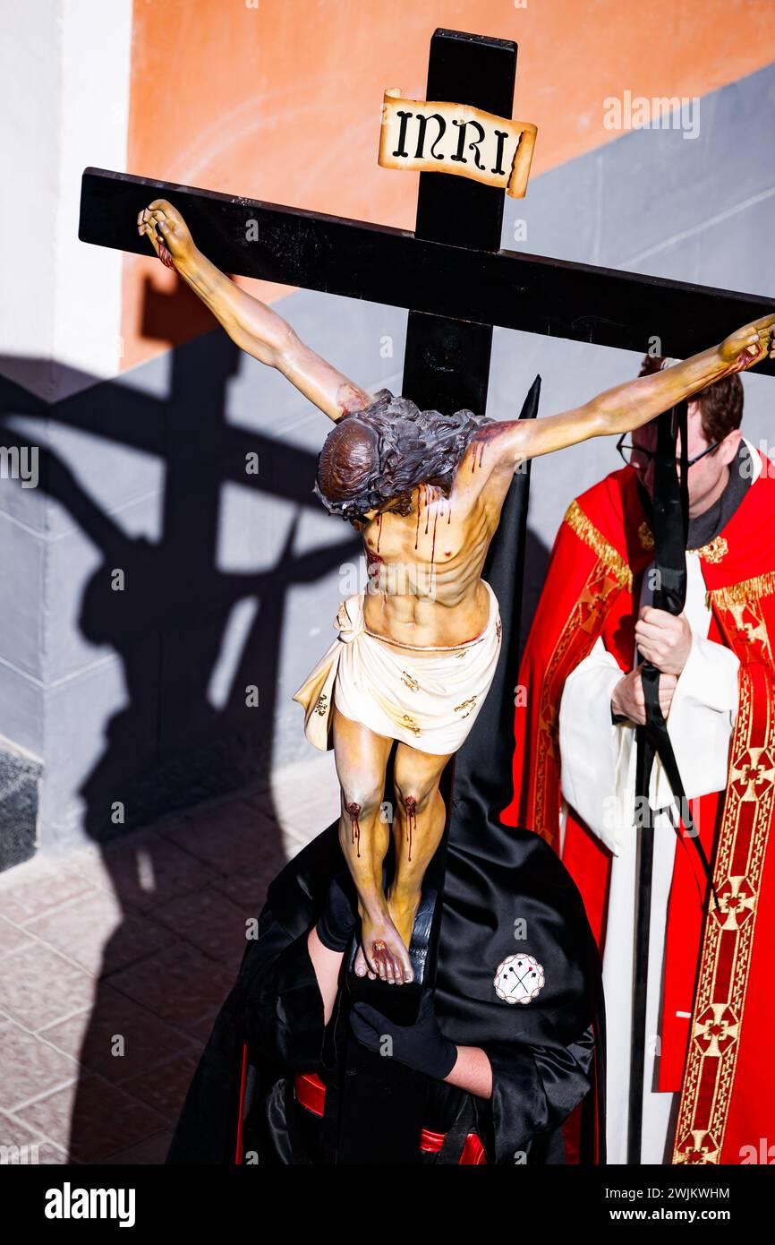 Christ on the cross and his shadow Stock Photo - Alamy
