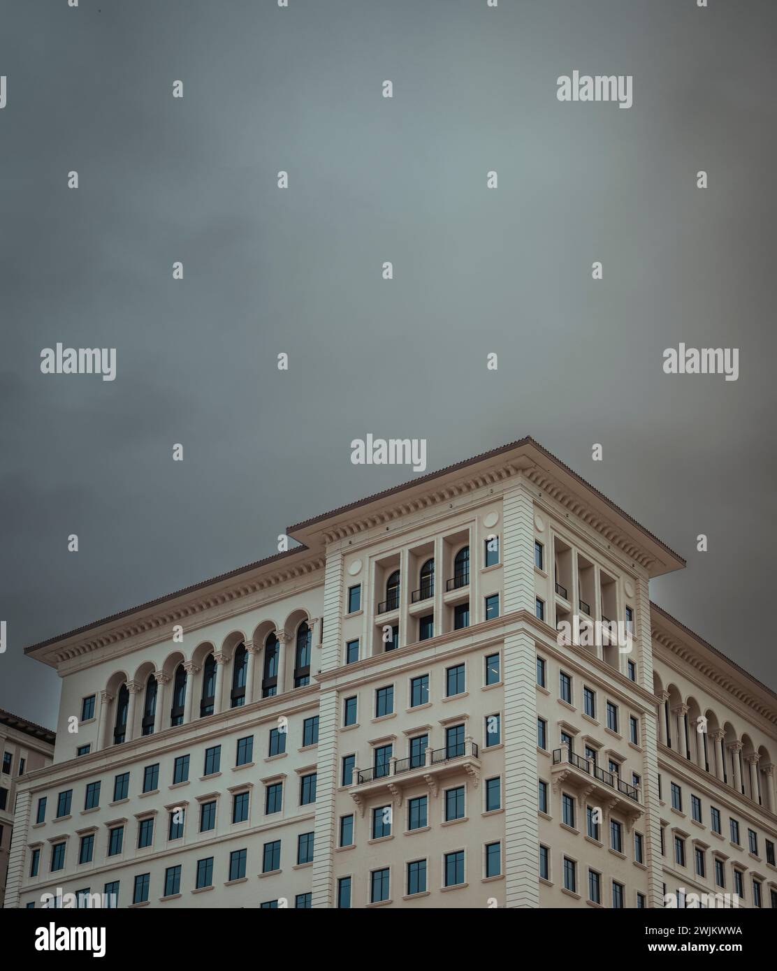 office building with clouds coral gables miami Stock Photo - Alamy