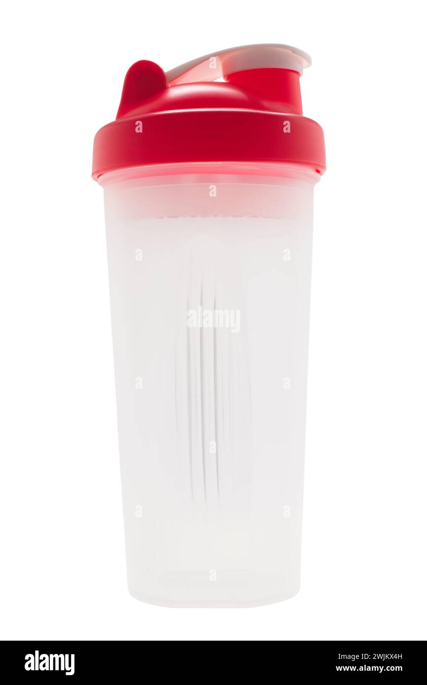 Protein shaker bottle on white background Stock Photo - Alamy