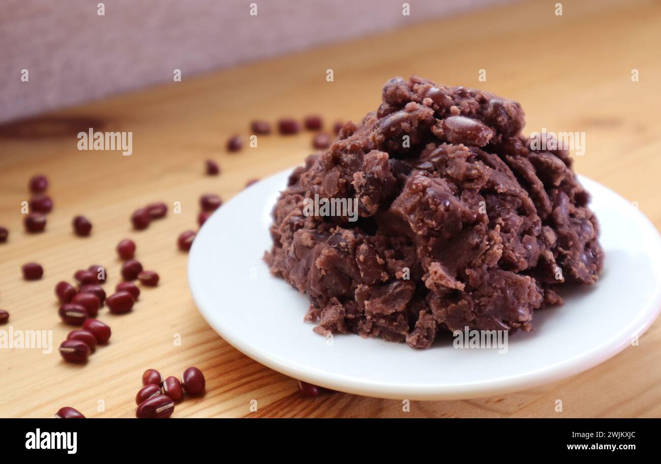 Plate of Japanese Sweet Red Bean Paste Called Anko, a Popular ...